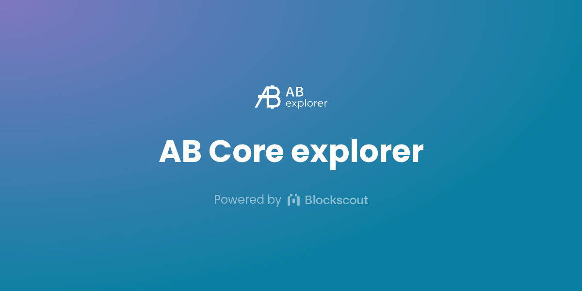 AB Core blockchain explorer - View AB Core stats | Blockscout